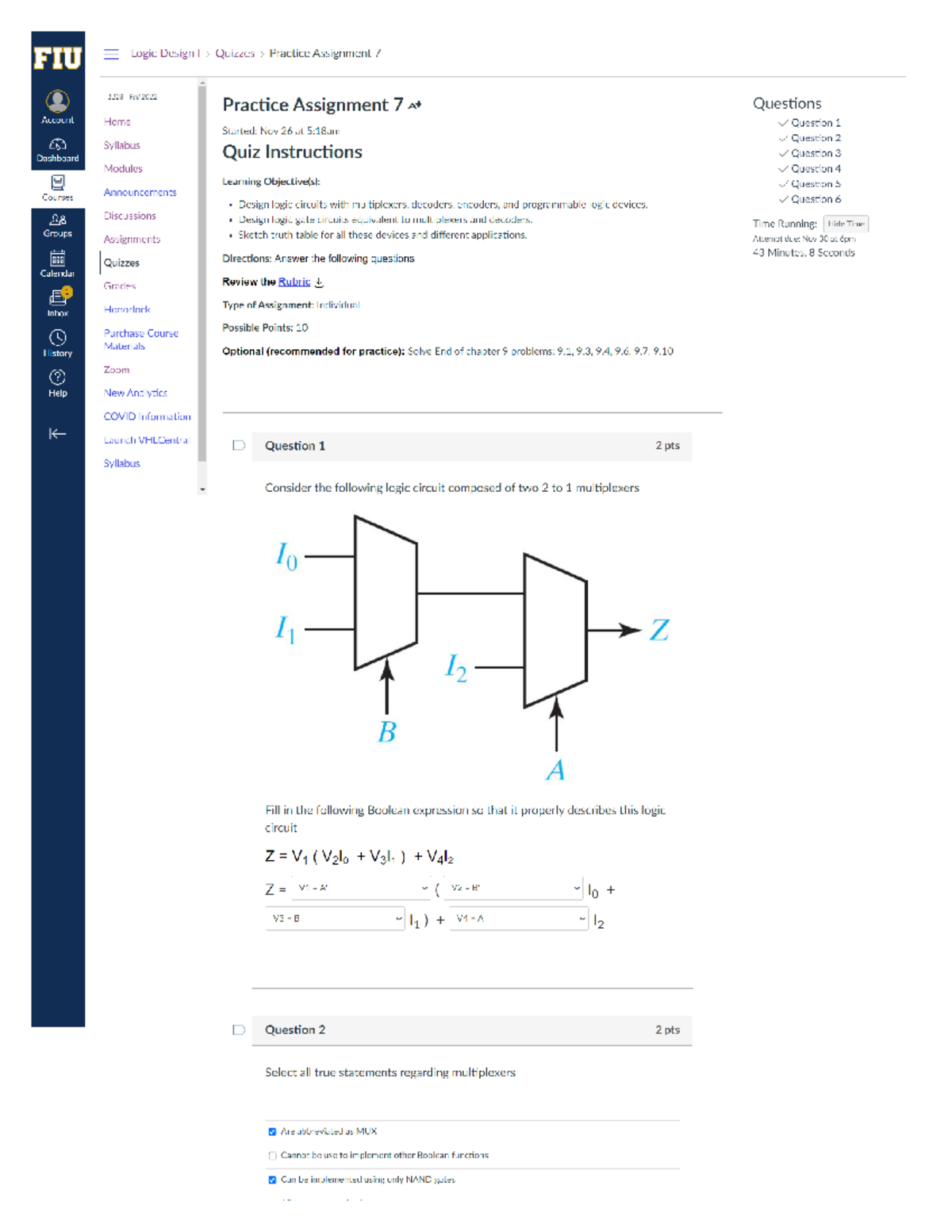 2nd Attempt 7 - Quiz7 - EEL 3712 - Studocu