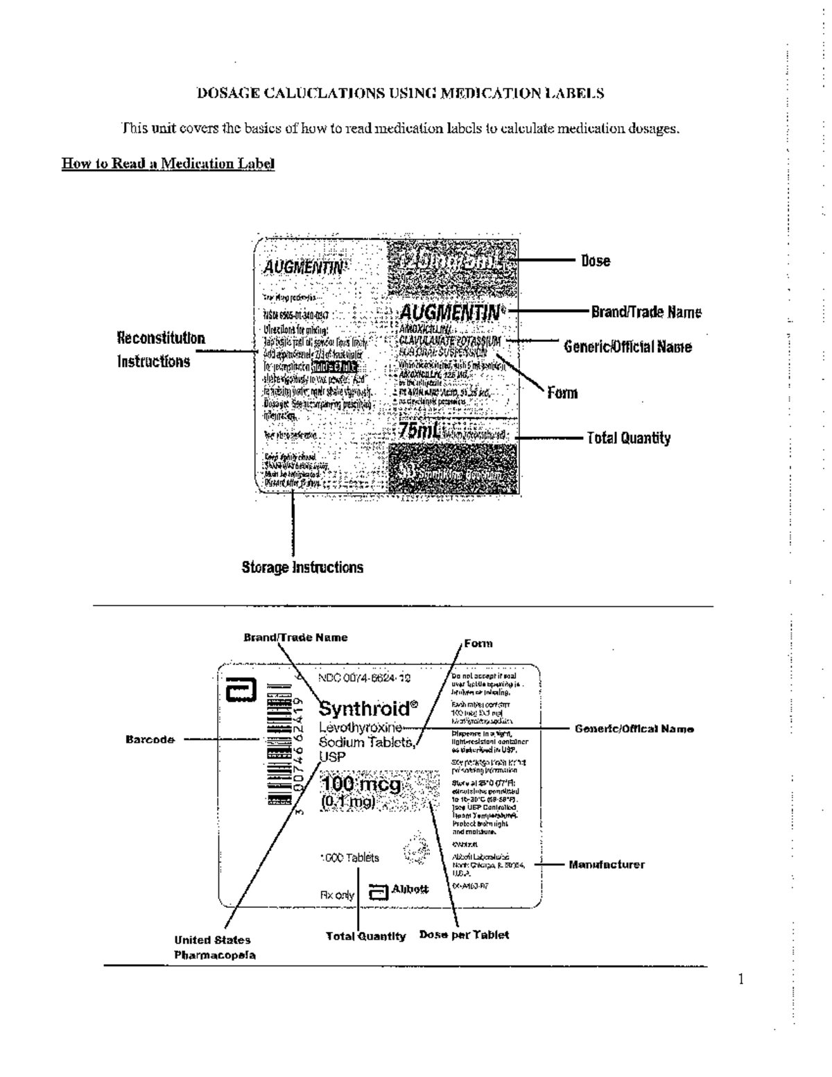 Reading Labels (Answer Key) - NUR4543 - Studocu