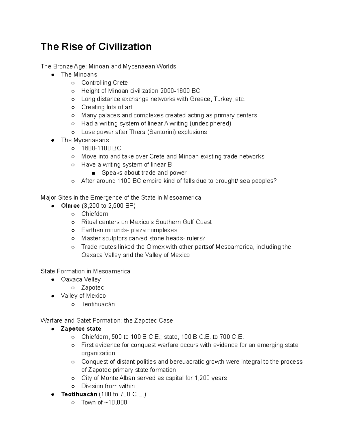 The Rise of Civilization - Creating lots of art Many palaces and ...