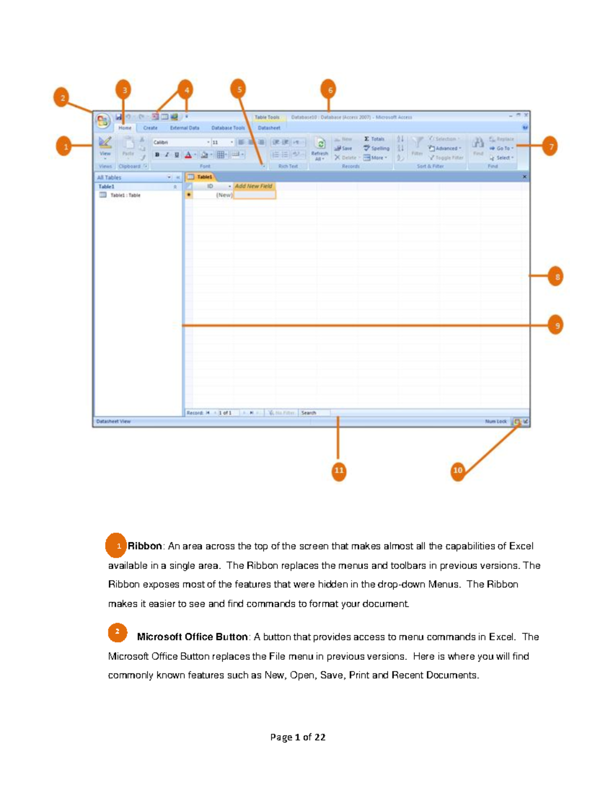 Database (MS Access) - Ribbon: An area across the top of the screen ...