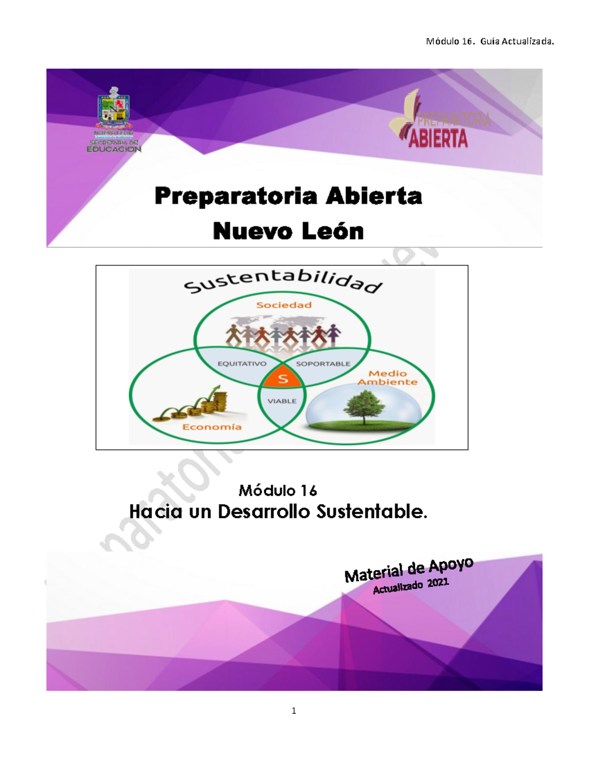 16 - PREPARATORIA ABIERTA DEL ESTADO DE NUEVO LEON - Módulo 16 Hacia un ...
