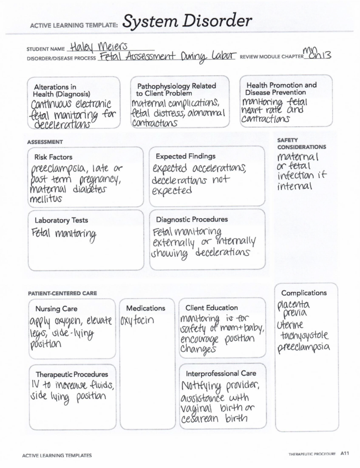 Continuous EFM for Decelerations - ACTIVE LEARNING TEMPLATE: System ...