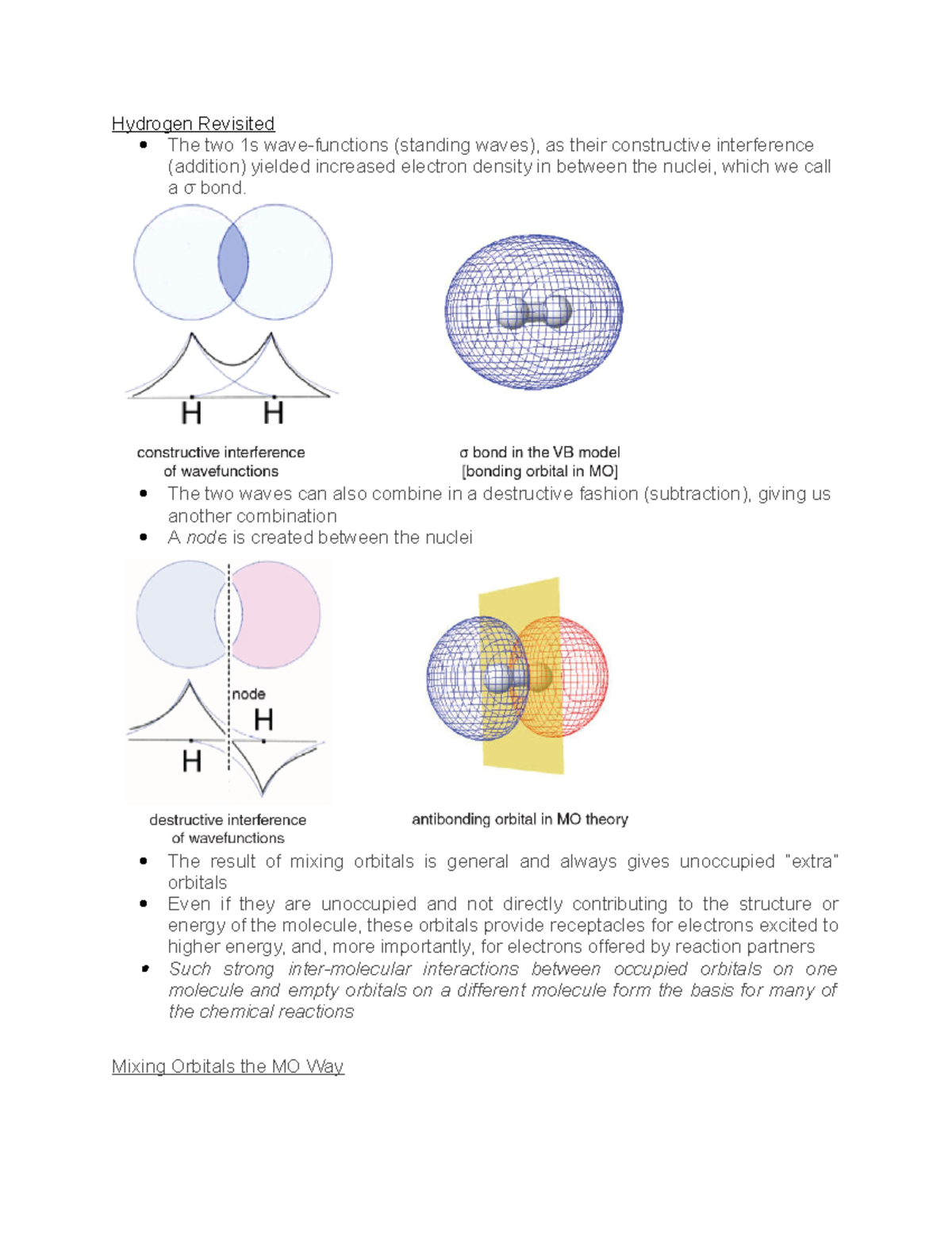 Lec 5 Notes - Hydrogen Revisited The two 1s wave-functions (standing ...