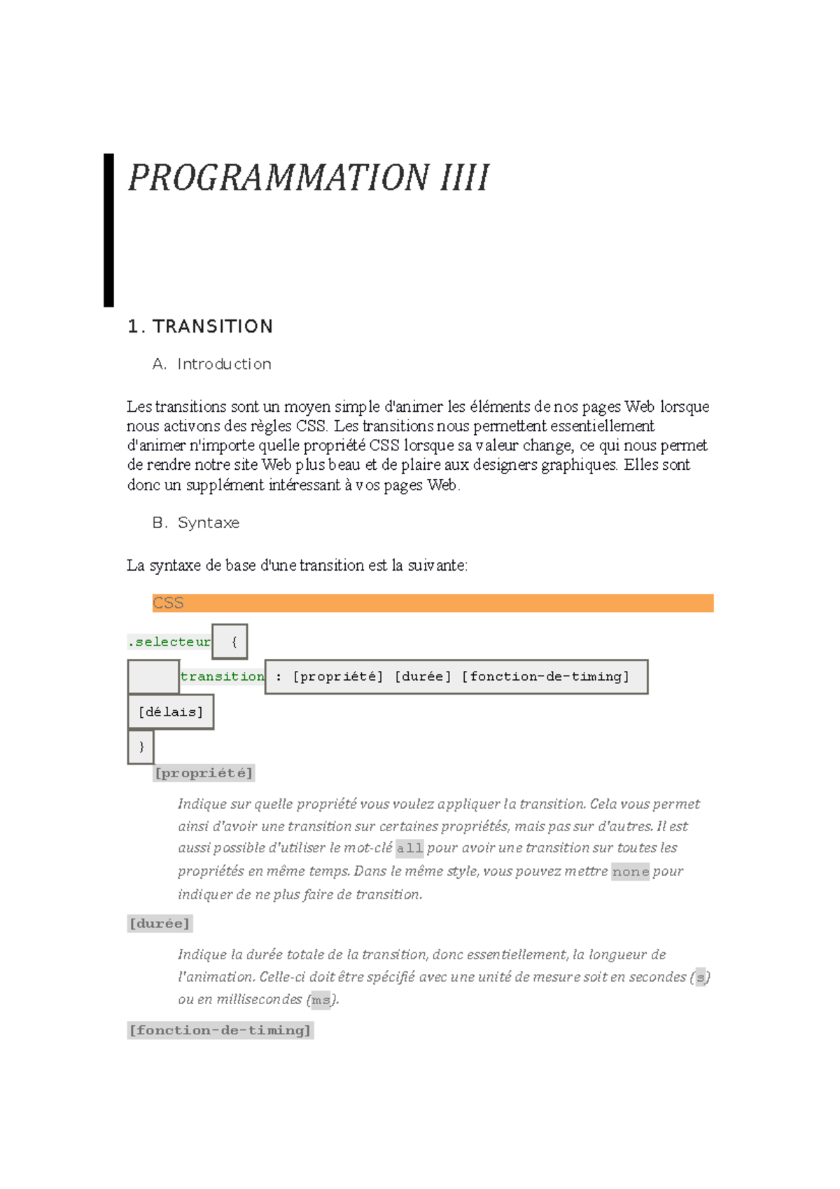 Programmation III - Notes Cours Prt 7 - PROGRAMMATION IIII 1 ...