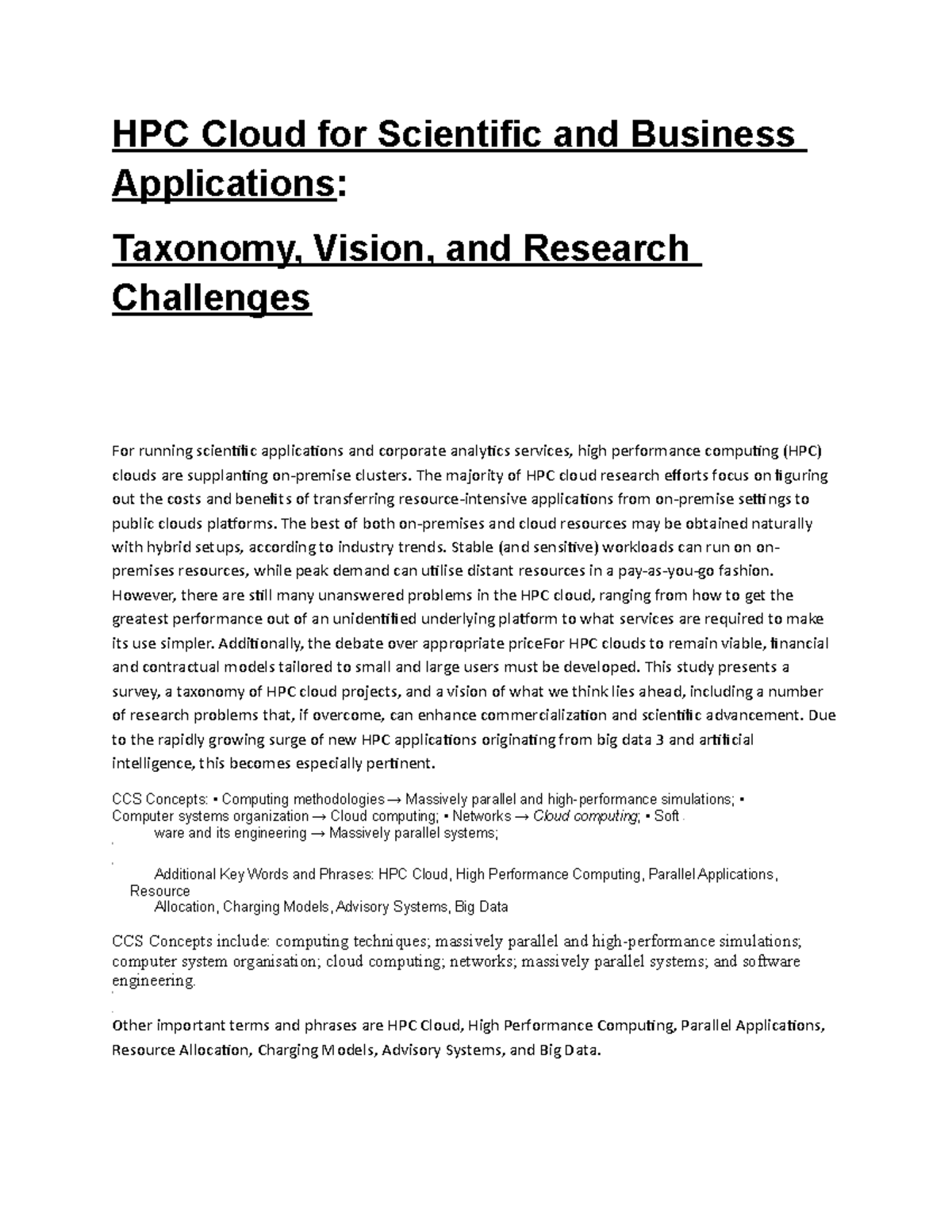 Research-paper-1 - Help - HPC Cloud for Scientific and Business ...