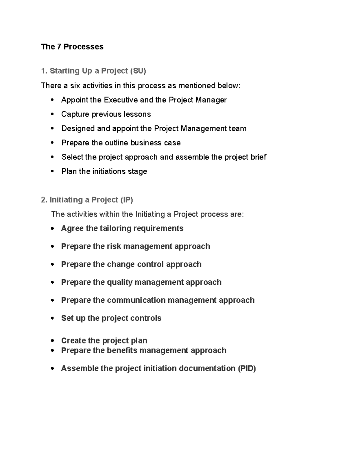 7processes - 7 processes - The 7 Processes Starting Up a Project (SU ...