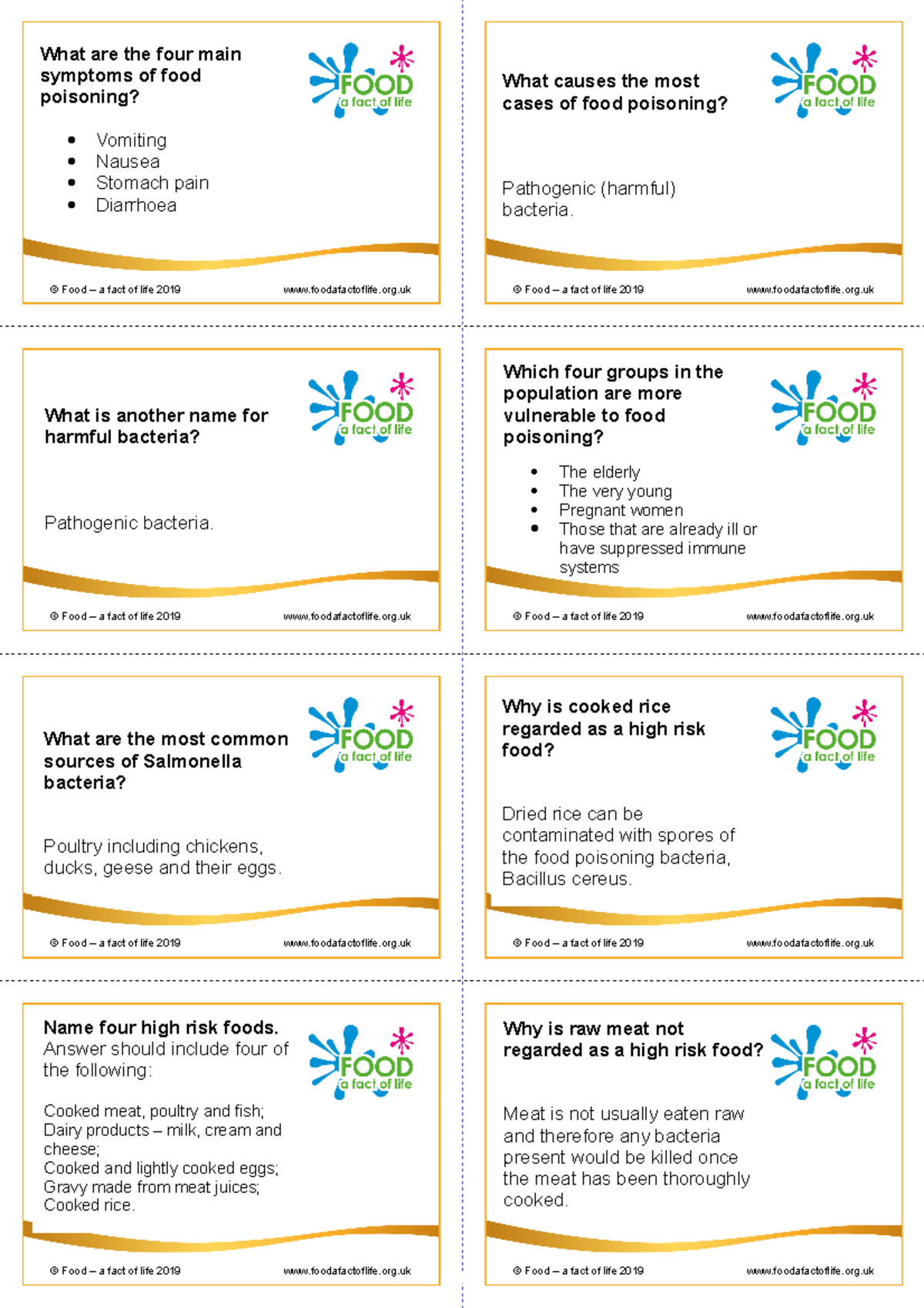 Food hygiene and safety questions c 1114c3 - What are the four main ...