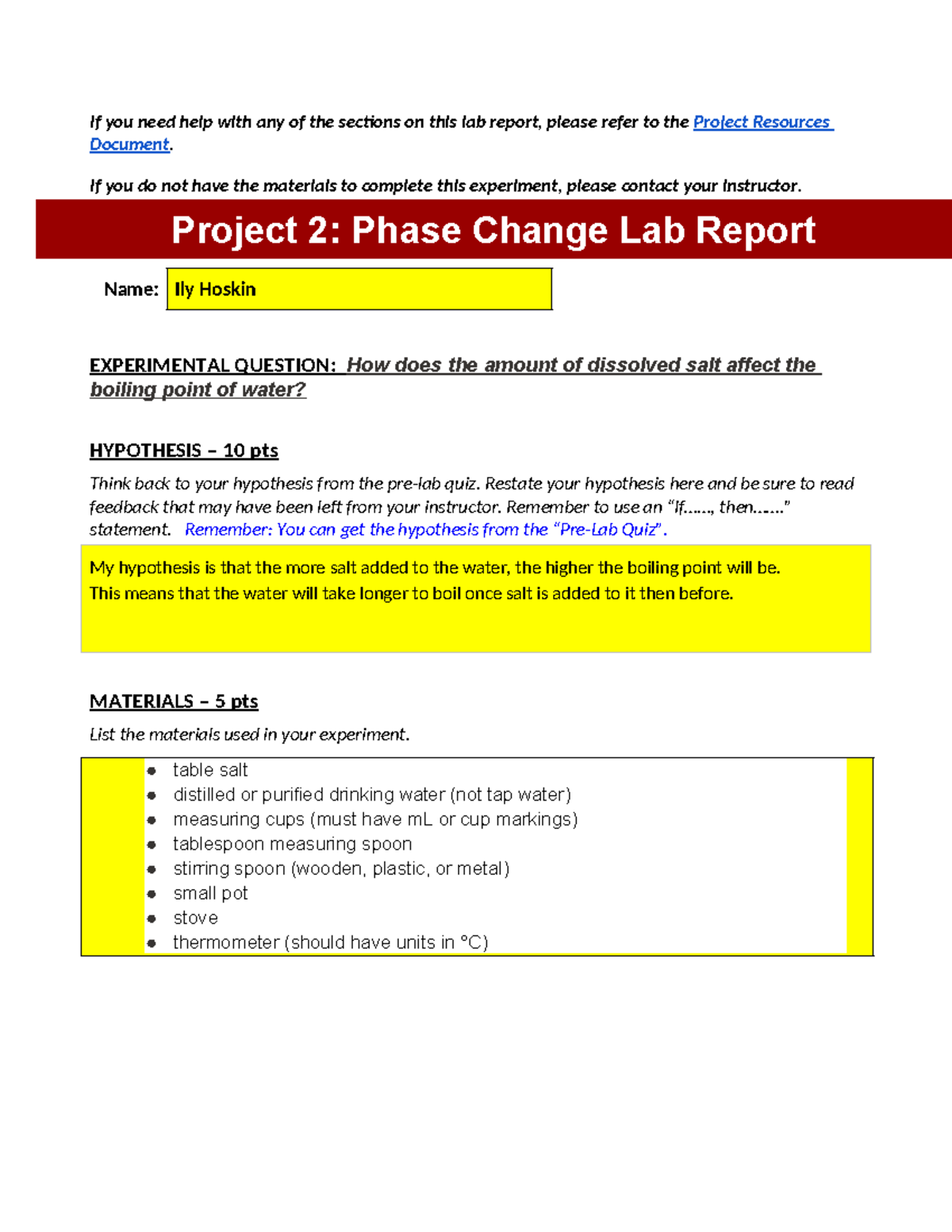 Project 2 Phase Change Lab Report (2) - If you need help with any of ...