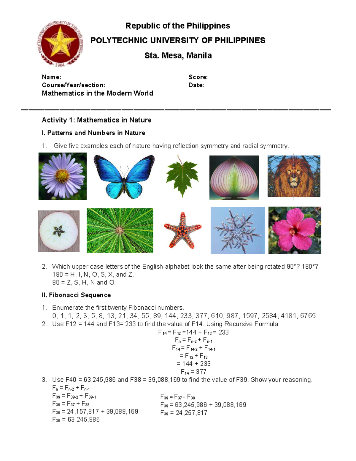 Act 1 MATH IN Nature - MATH aghsiduofh agidsuhofjk ahjodsklf asljdkfm ...