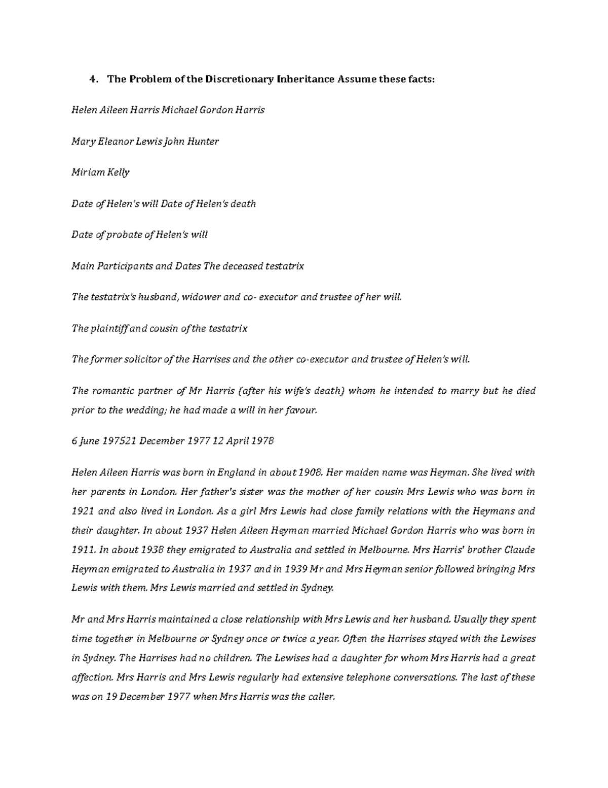 Problem brief 3 part 4 - questions and answers - 4. The Problem of the ...