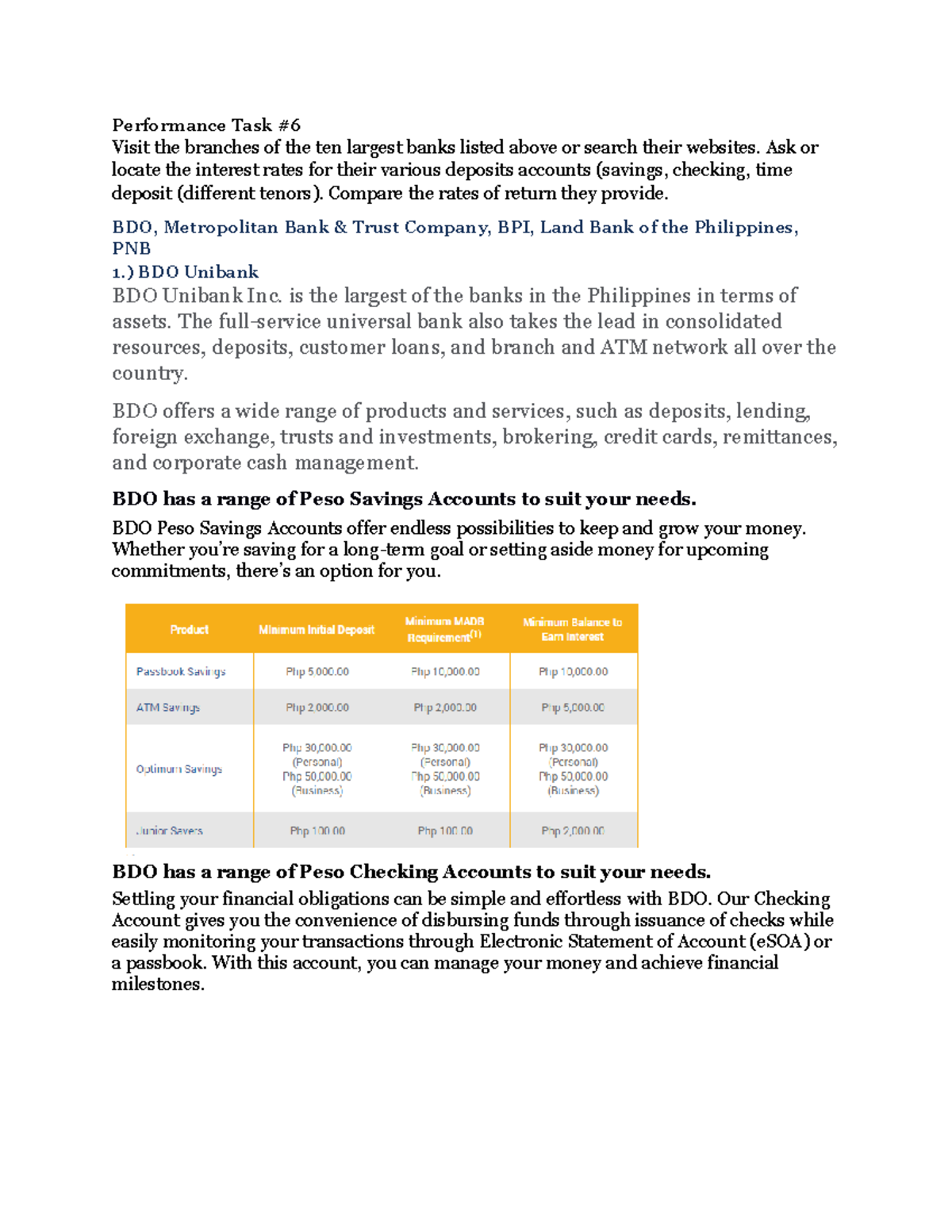 Banks in the Philippines - Performance Task # Visit the branches of the ...