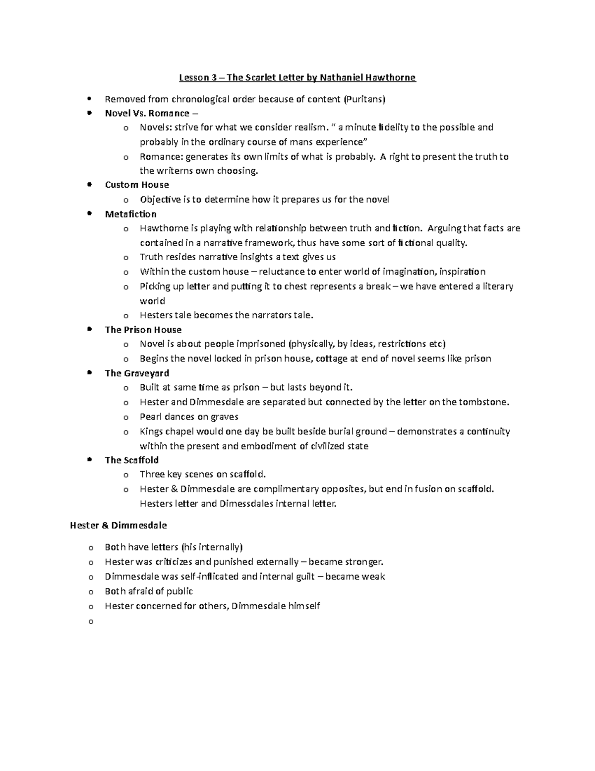 Lesson 3 - Scarlet Letter - Hawthorne - Lesson 3 – The Scarlet Letter ...