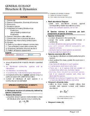 Ecology Lecture Notes - study - ECOLOGY LECTURE NOTES Prepared by xis ...