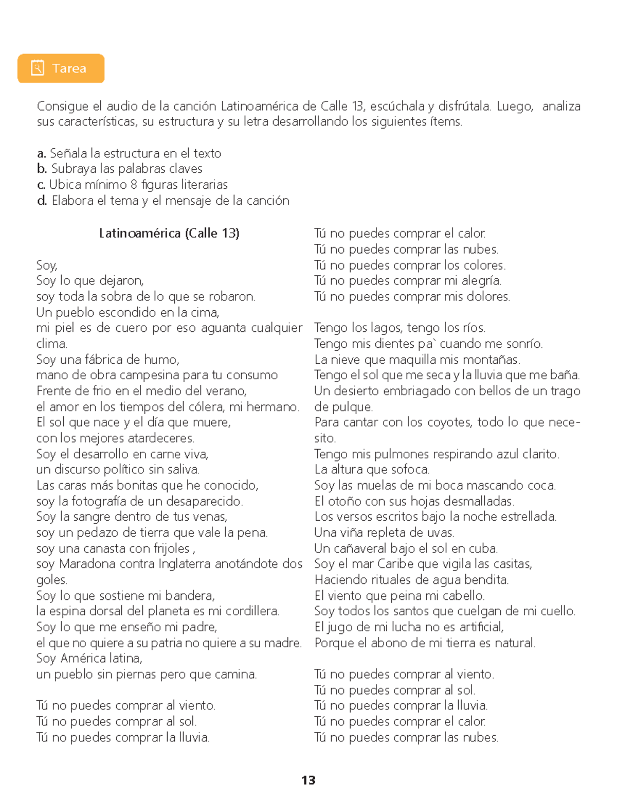 Cancion Latinoamerica +-NA ( Calle 13) - 13 Consigue el audio de la ...