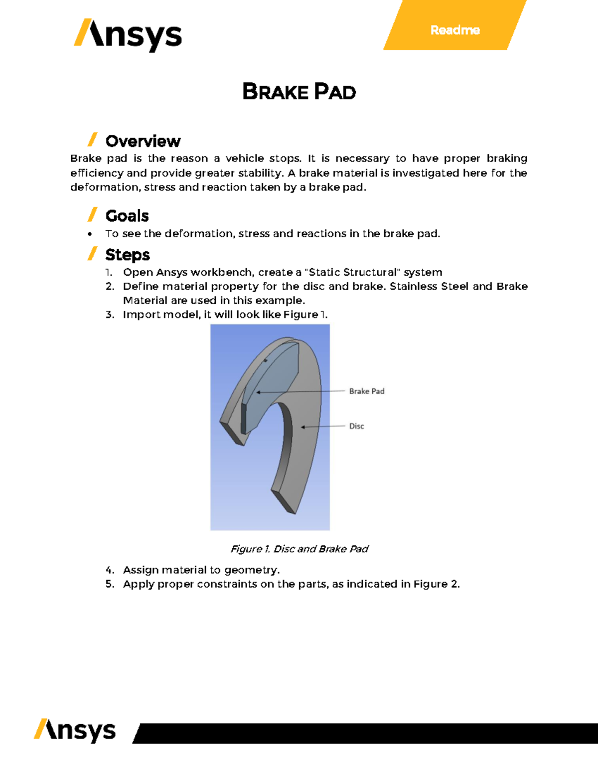 Readme - Brake Pad Analysis - Readme BRAKE PAD Overview Brake pad is ...