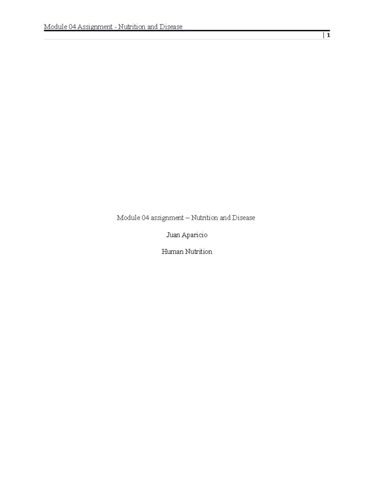 Module 04 Assignment - Nutrition and Disease 050122 - Module 04 ...