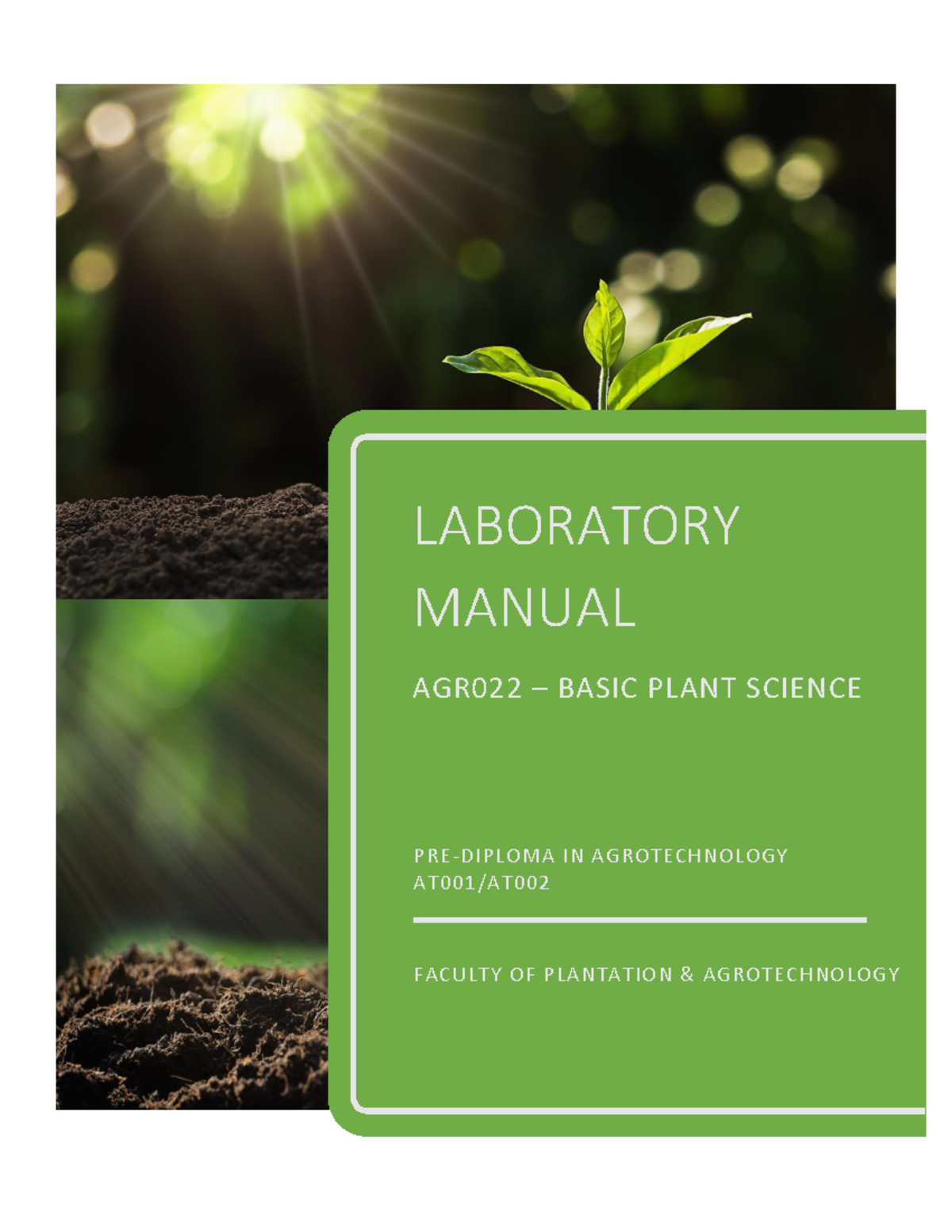 Lab Manual for AGR022 - LABORATORY MANUAL AGR022 – BASIC PLANT SCIENCE ...