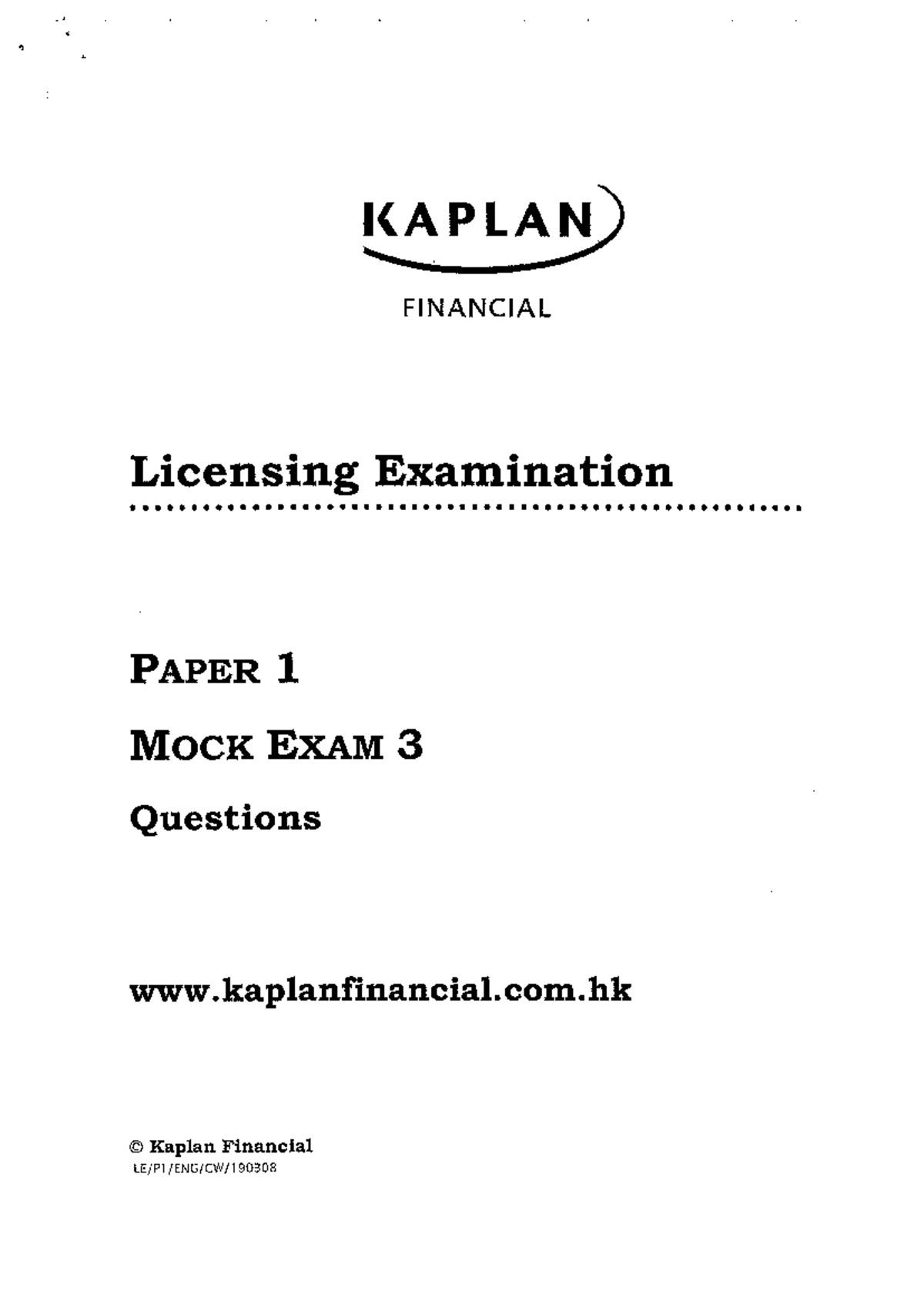 Mock exam 3 - hksi type 1_mock test 3 - hksi type 1 - Studocu