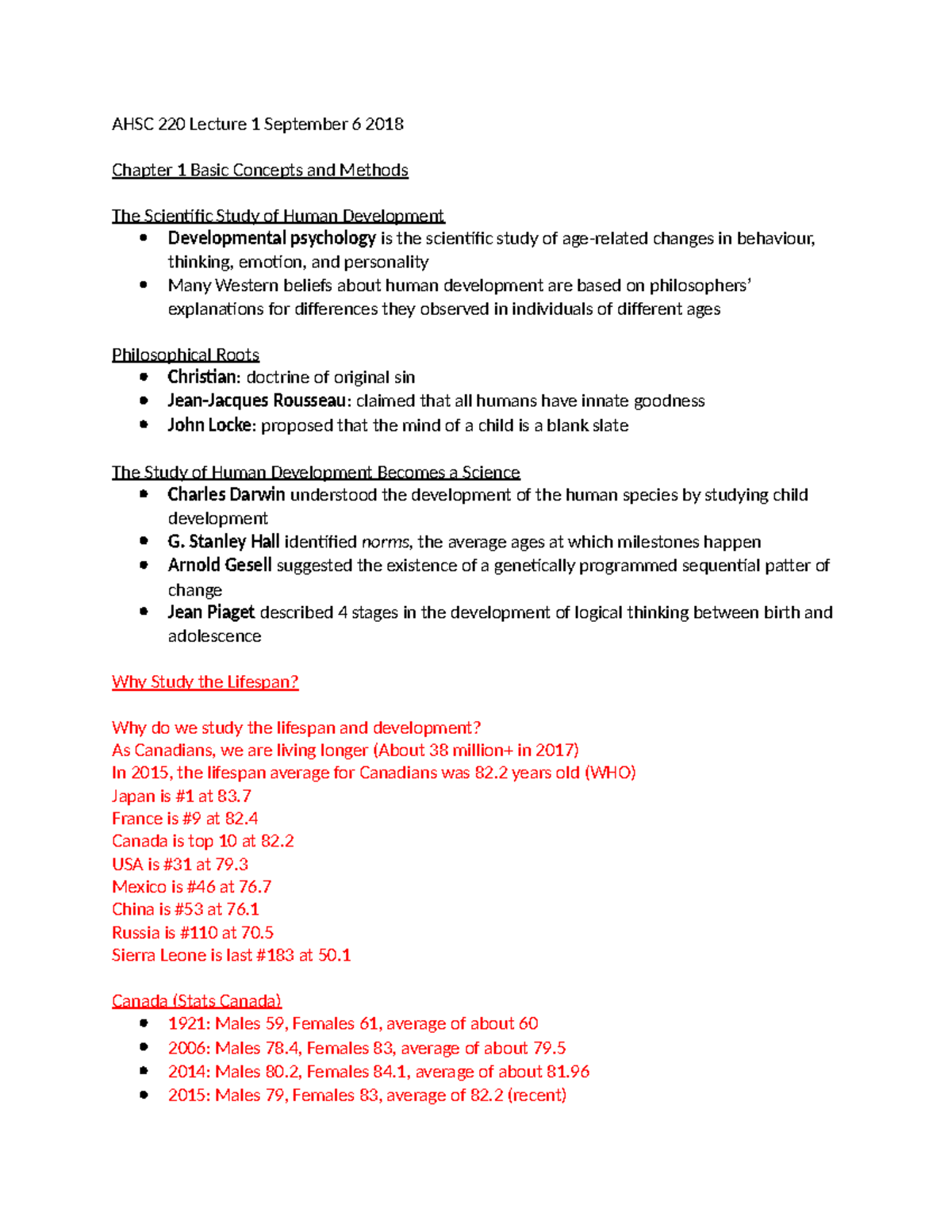 AHSC 220 Quiz 1 Material - AHSC 220 Lecture 1 September 6 2018 Chapter ...