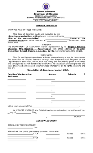 BE FORM 2 - Form for Brigada Eskwela - BE Form 2 1221 BRIGADA ESKWELA S ...
