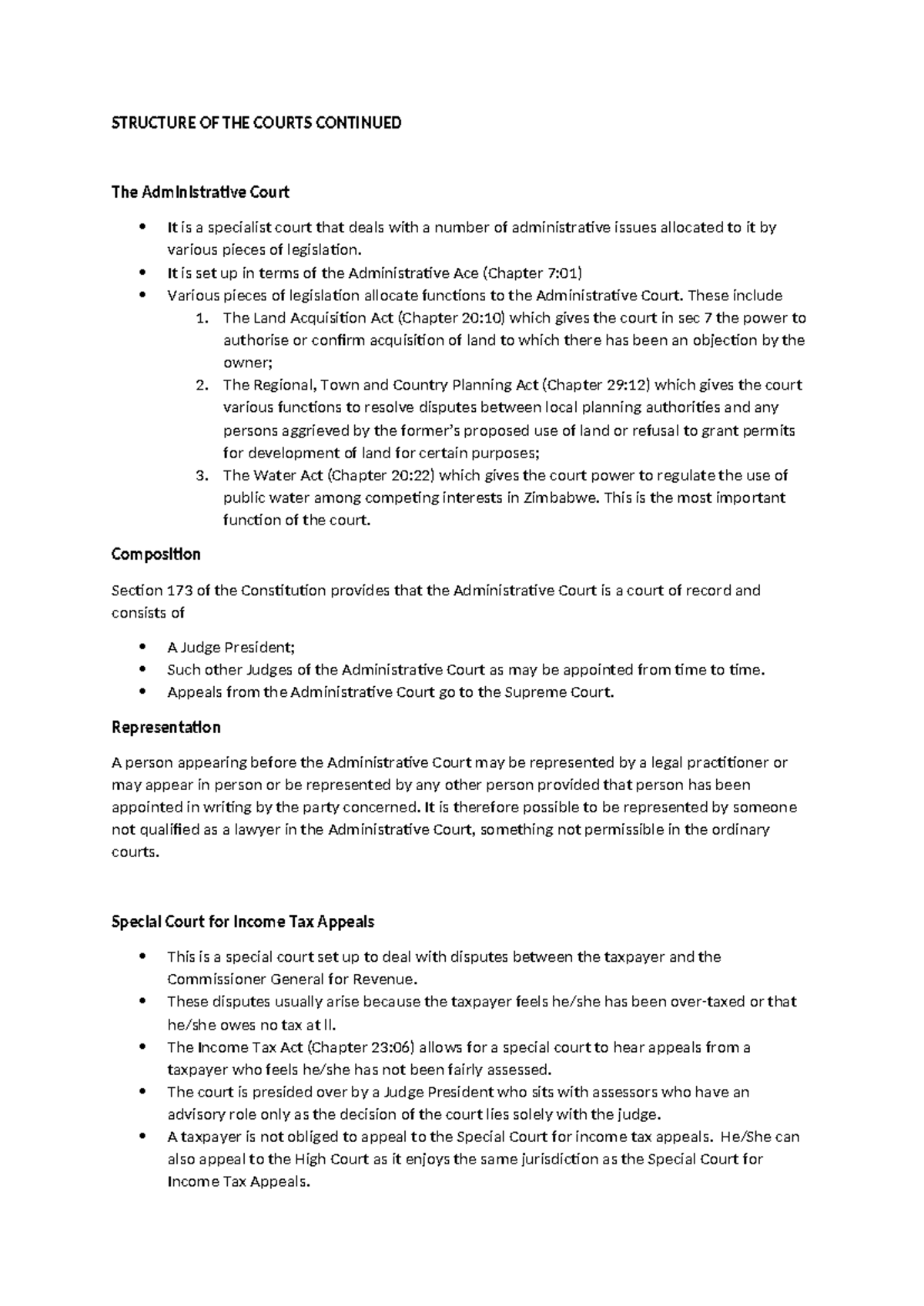 Structure OF THE Courts Continued - STRUCTURE OF THE COURTS CONTINUED ...