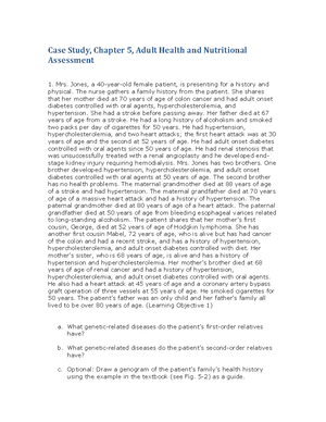 Nursing informatics case study - Case Study, Chapter 5, Adult Health ...