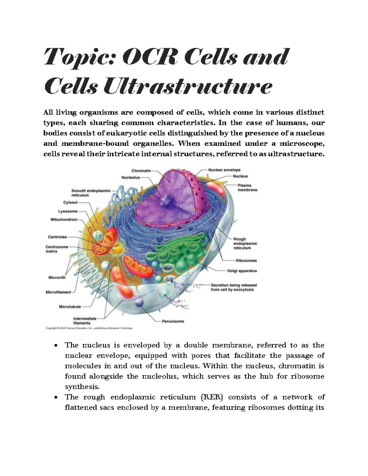 Applied Science cell and ultra cell structure revision guide - Topic ...
