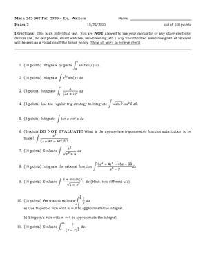 Math242-Practice 3 - Practice Problems Section 3.2 - M242 #004 F20 ...