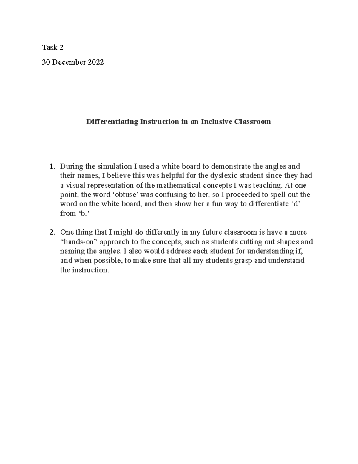 Task 2 - All the information is in the coursework! - Task 2 30 December ...