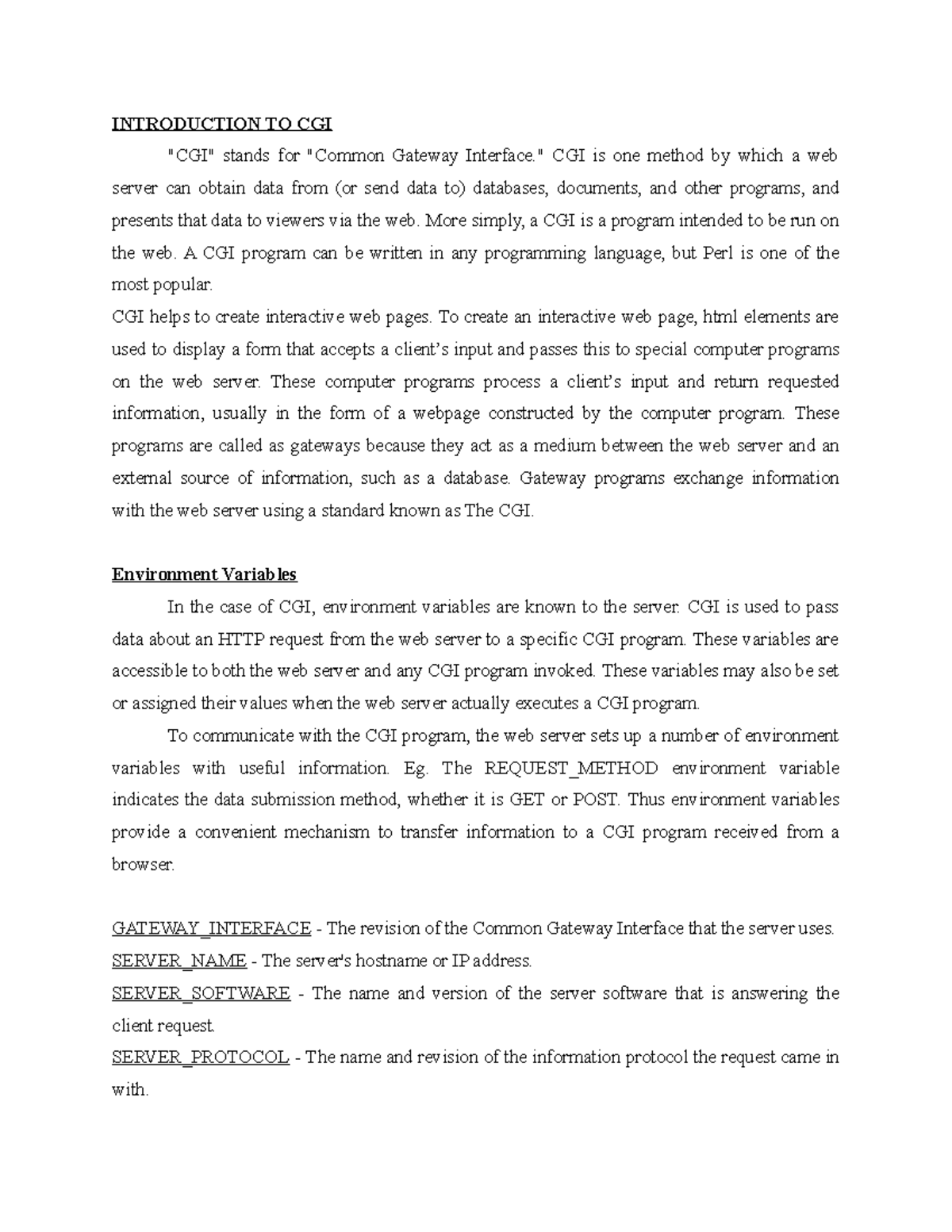 Introduction TO CGI-1 - This note give you an idea about CGI; what you meant by CGI ...