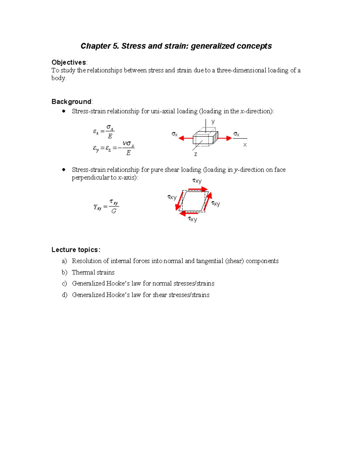 Stress and Strain Generalized Concepts - Chapter 5. Stress and strain ...