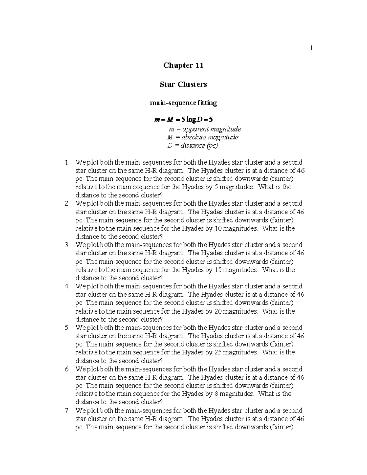 Chapter 11 Star Cluster HW questions - 1 Chapter 11 Star Clusters main ...