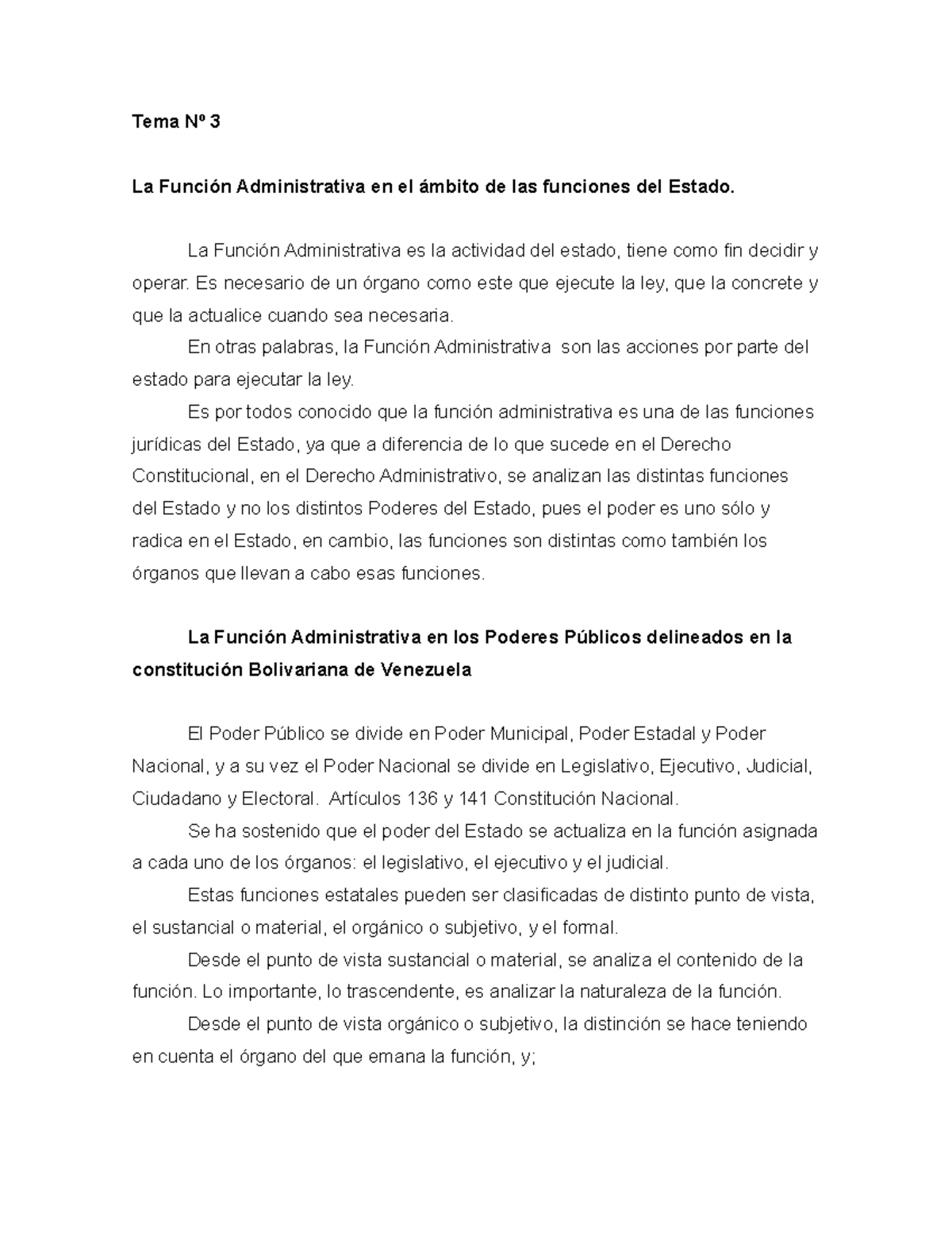 Función Administrativa funciones del Estado - Tema Nº 3 La Función ...