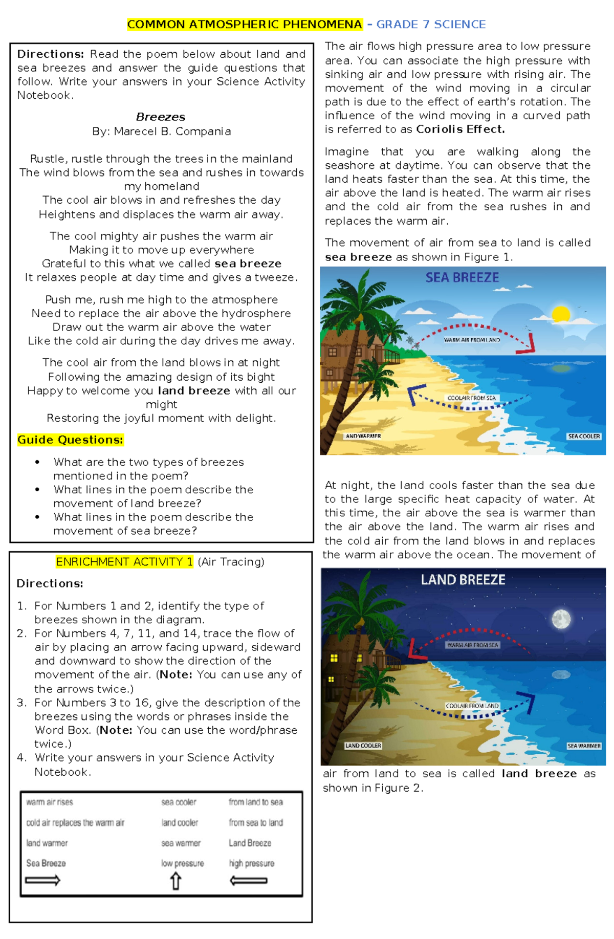 Common Atmospheric Phenomena - COMMON ATMOSPHERIC PHENOMENA – GRADE 7 ...