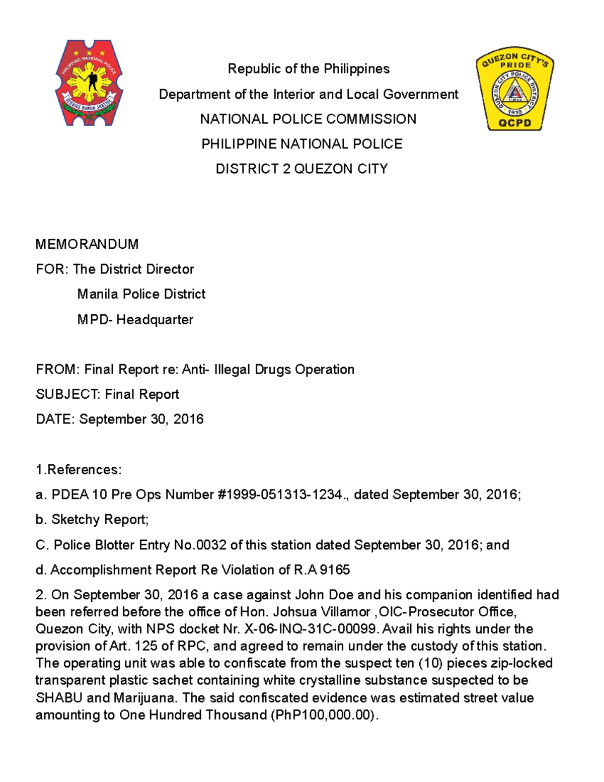 Final Report. Ilovino Anabelle MAE - Republic of the Philippines ...