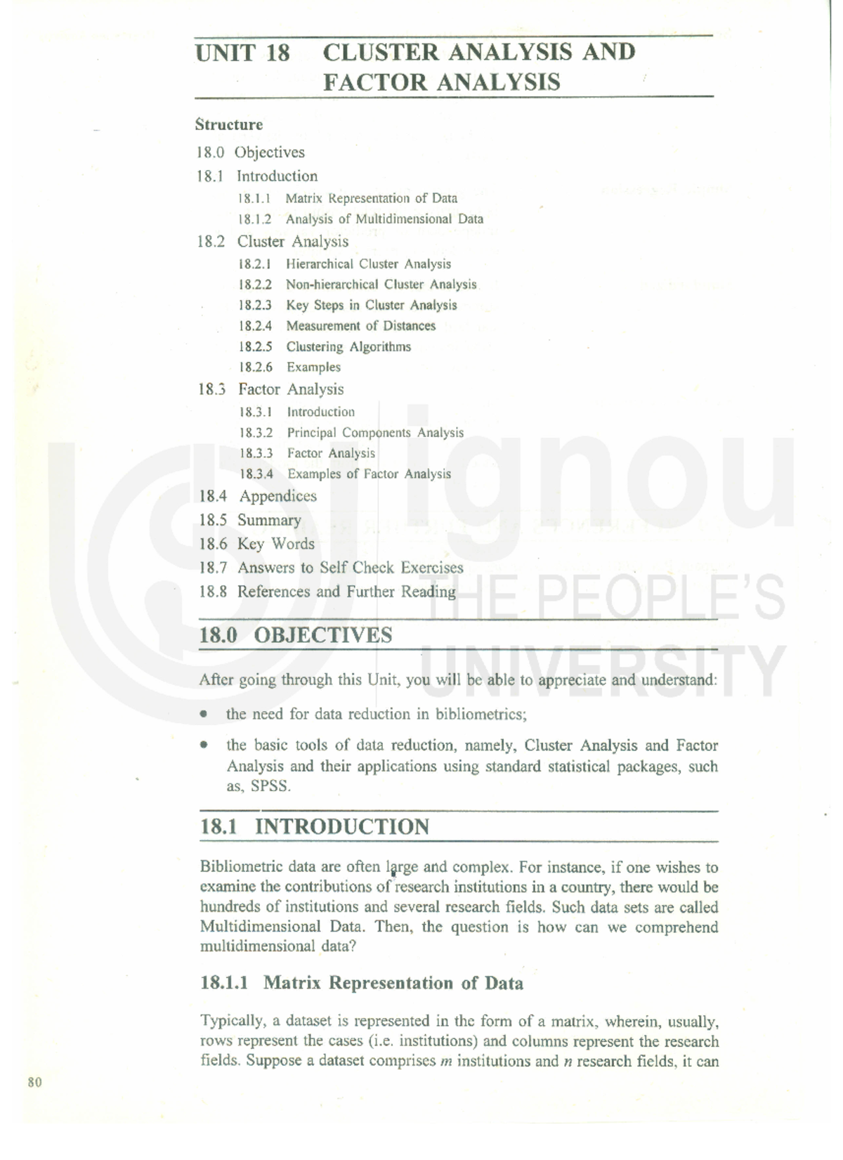 Unit-18 - Good one - CLUSTER ANALYSIS AND FACTOR ANALYSIS UNIT 18 ...
