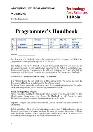 3 Algorithmen Vorlesung - Algorithmen und Programmierung I WS 2019 / 2020 Teil B: Prozedurale ...