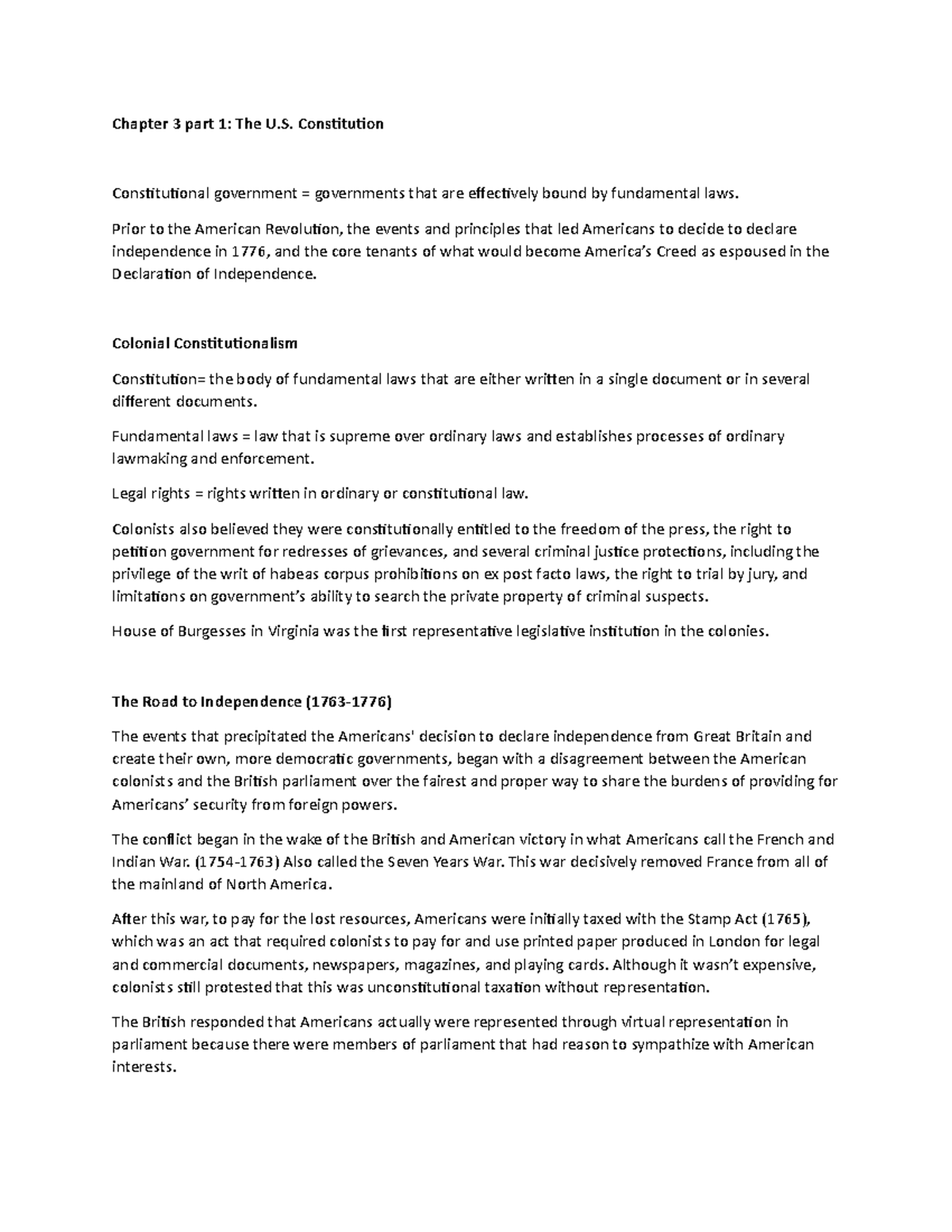 Chapter 3 part 1 american government - Chapter 3 part 1: The U ...