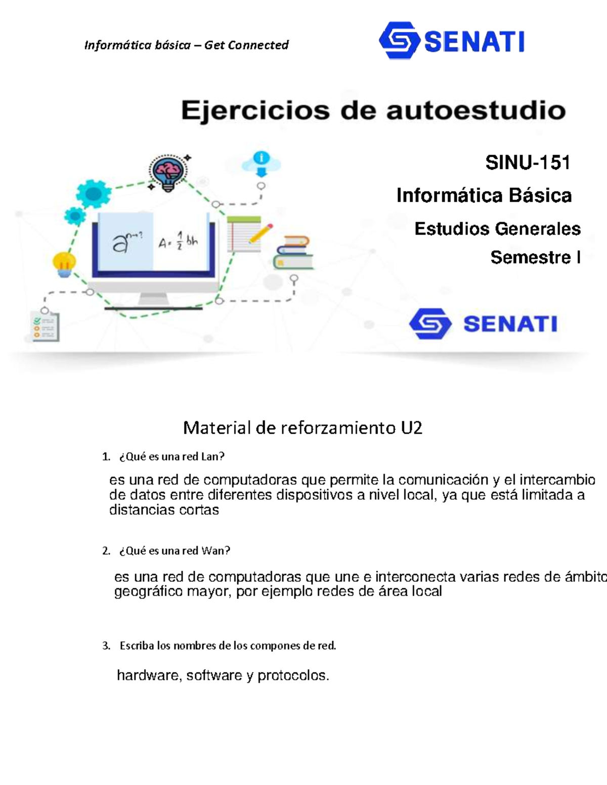 SINU-151 Unidad 02 Material Reforzamiento - Informática básica – Get Connected Material de - Studocu