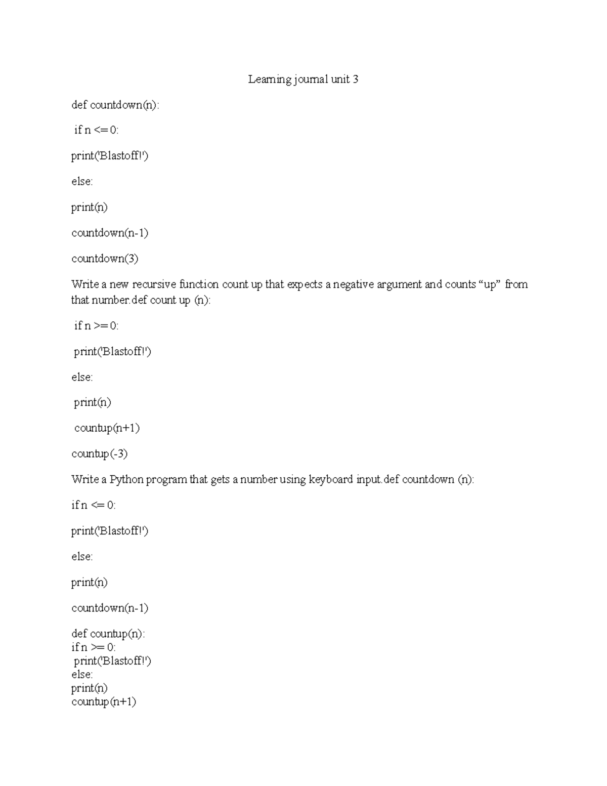 Learning journal unit 3 - No matter what result you will choose the ...