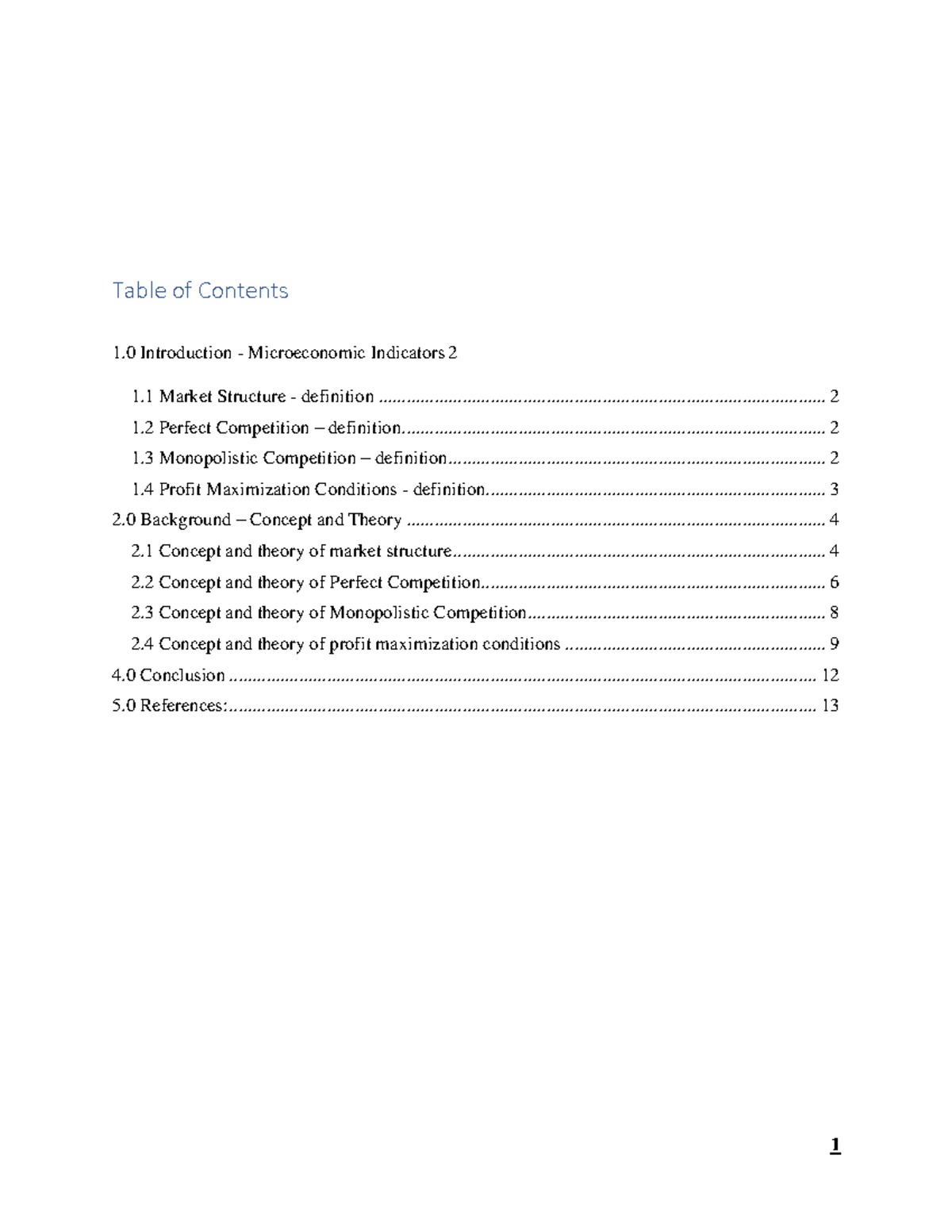 Market structure ...