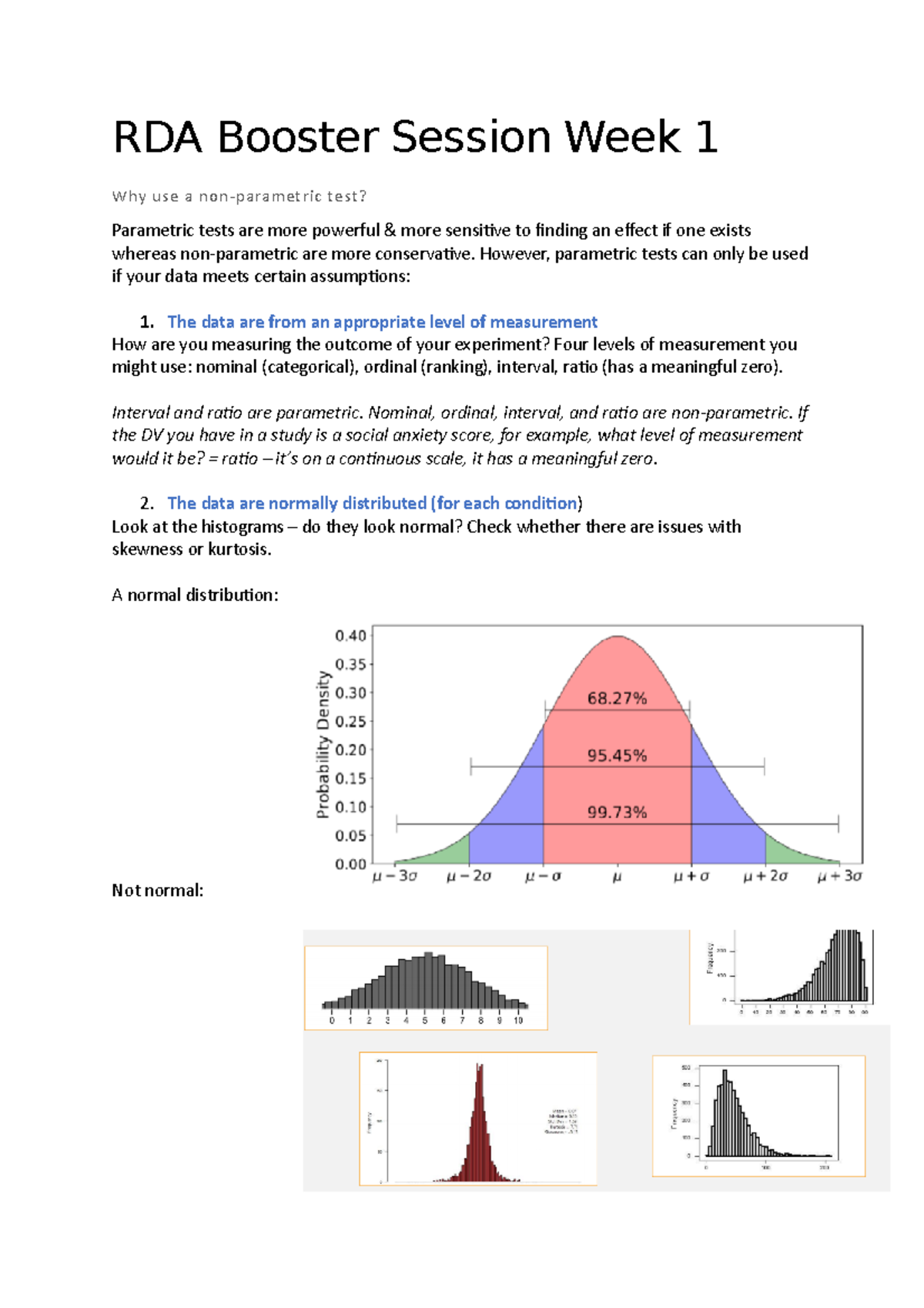 RDA Booster Week 1 - Report Writing Tips & Non-Parametric Tests - RDA ...