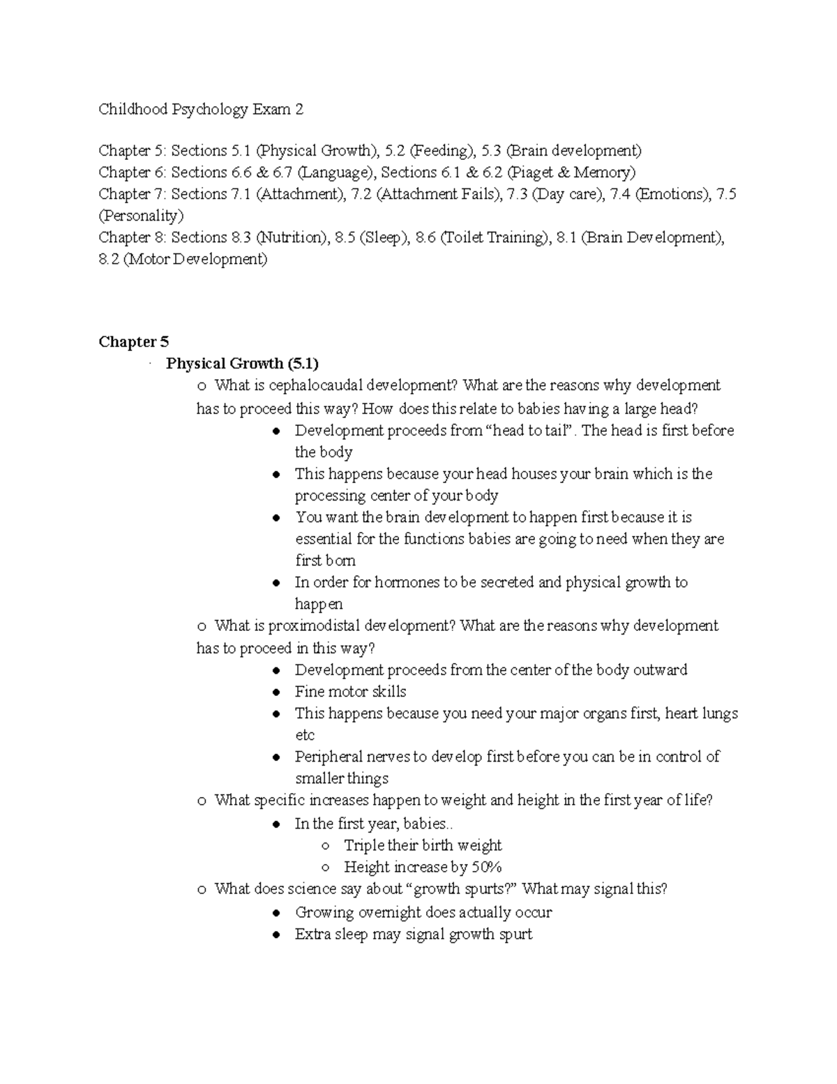 Childhood Psychology Exam 2 NOTES - Childhood Psychology Exam 2 Chapter ...