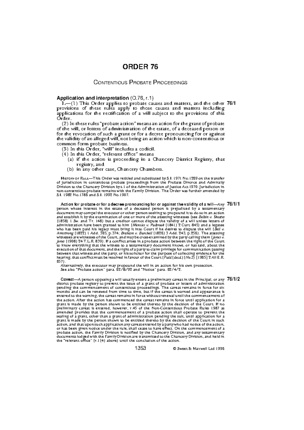 Order 76 of HCR - Supreme Court Practice - ORDER 76 CONTENTIOUS P ...