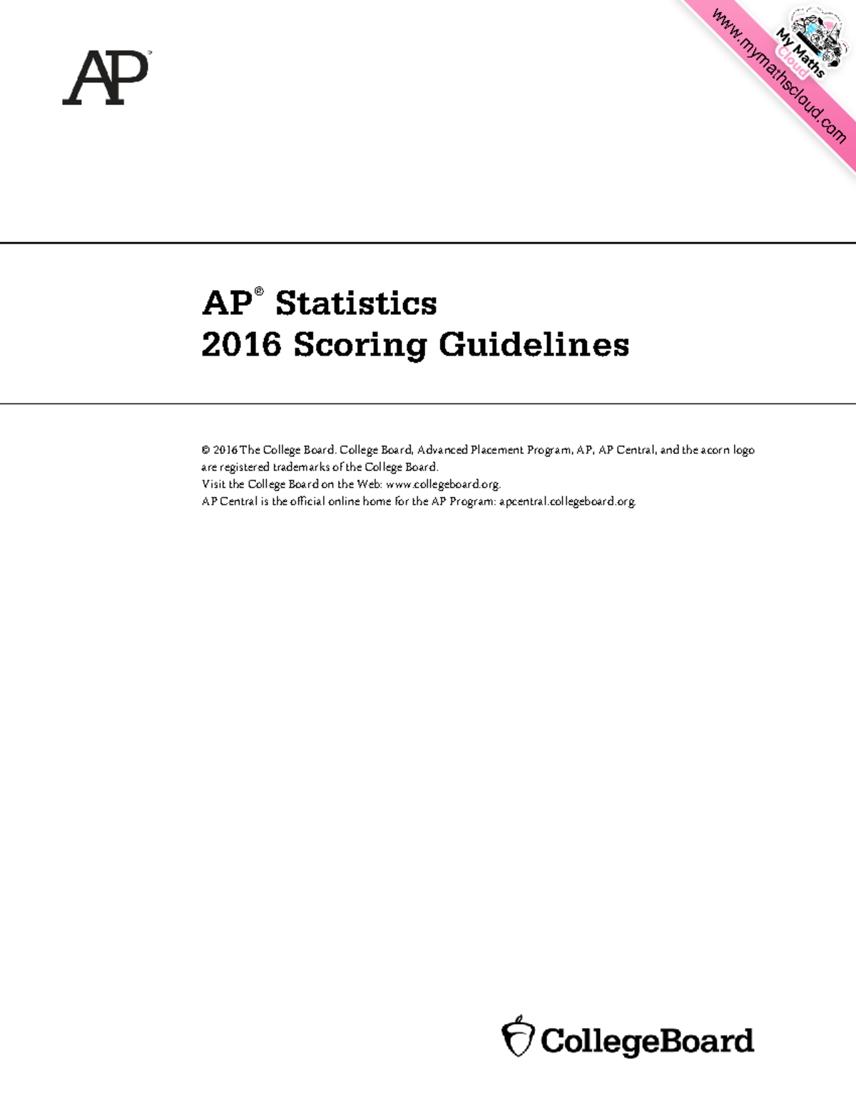 Stats 2016 MS - AP Statistics - AP ® Statistics 2016 Scoring Guidelines ...