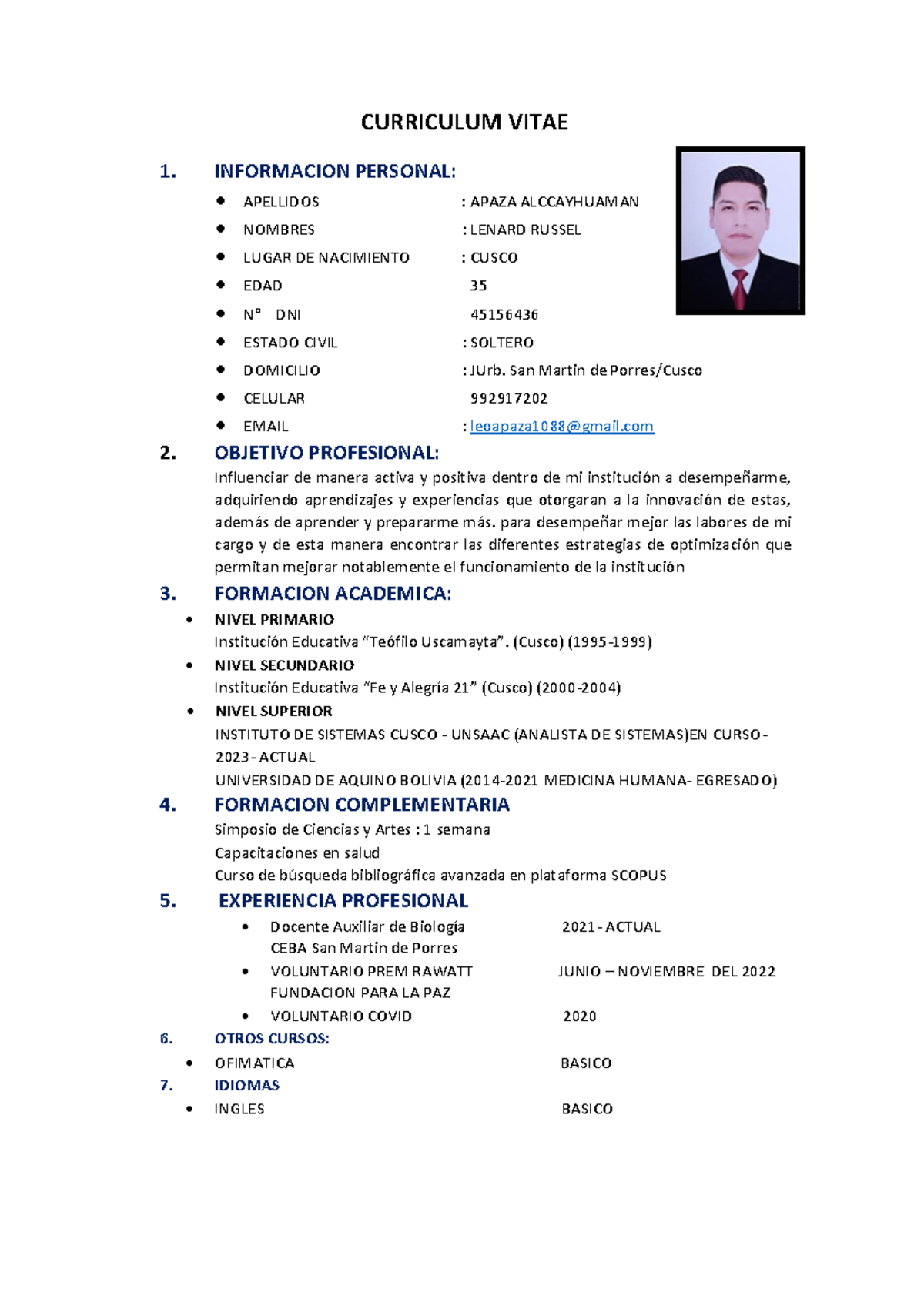 DOC-20240709-WA0019 - Nnnnkk - CURRICULUM VITAE 1. INFORMACION PERSONAL ...