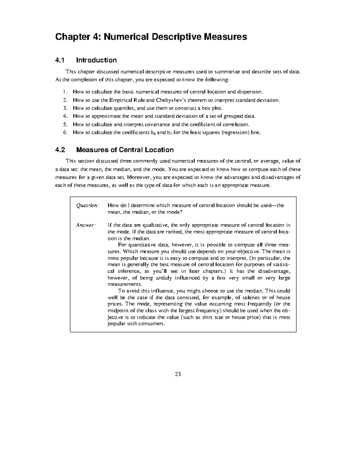 Chapter 04 Study Guide - Chapter 4: Numerical Descriptive Measures ...