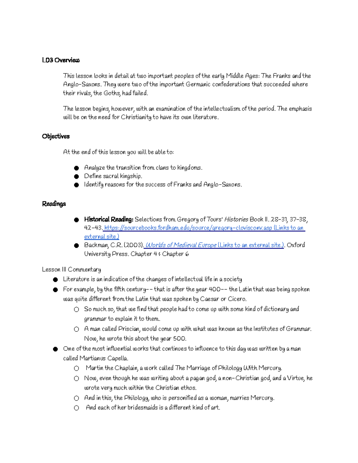 Lesson 03 Lecture Notes - L03 Overview This lesson looks in detail at ...