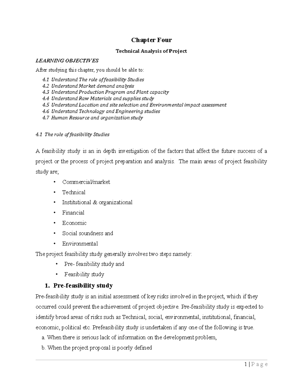Ch 4 project analysis - Chapter Four Technical Analysis of Project ...