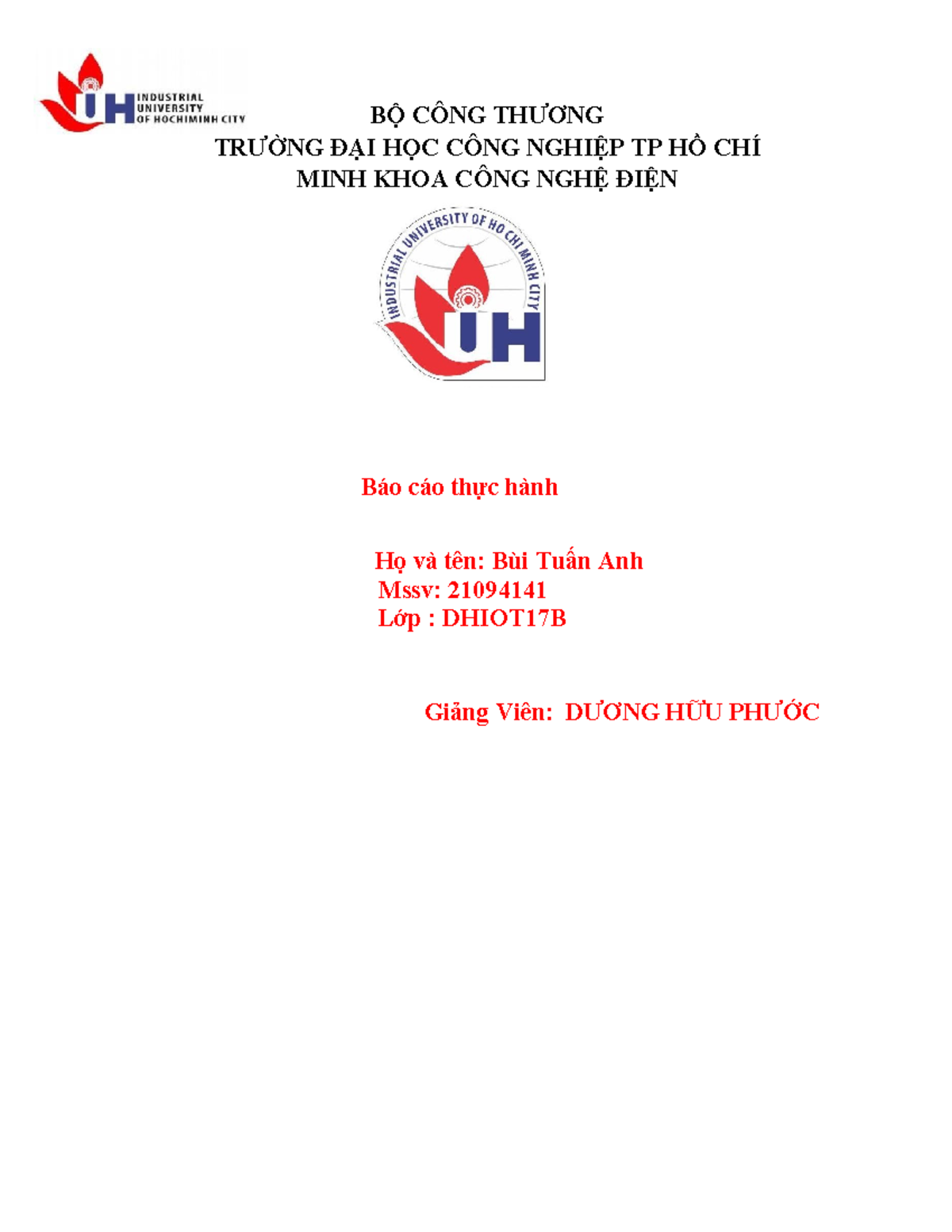 01 GIÁO Trình THỰC HÀNH Trang BỊ ĐIỆN - PDF - BỘ CÔNG THƯƠNG TRƯỜNG ĐẠI ...